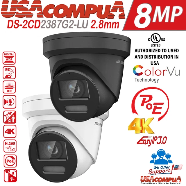 HIKVISION PT ACUSENSE 4MP ColorVu POE IP Camera DS-2DE3A400BW-DE 4MM ...
