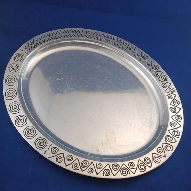 WILTON CO ARMETALE Reggae Large Aluminum Oval Serving Platter Tray 19. ...