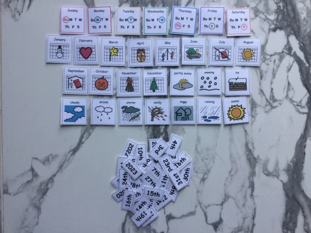 PECS/BOARDMAKER DAY PLANNER replacement weathers and numbers for Autism ...