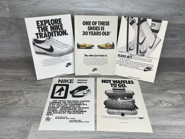 5 ORIGINAL NIKE Vintage 2010 Promo Poster, Oregon waffle Racer, Cortez ...