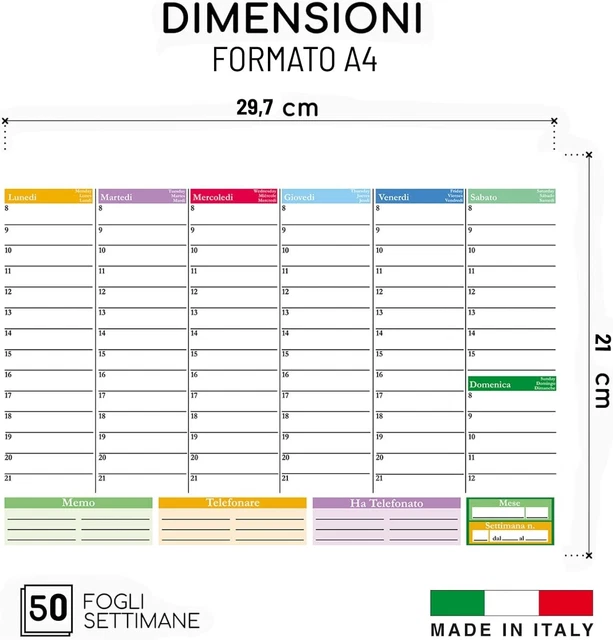 2026 WEEKLY TABLE Planner - 2026 Weekly Planner, A4 Without Dates with ...
