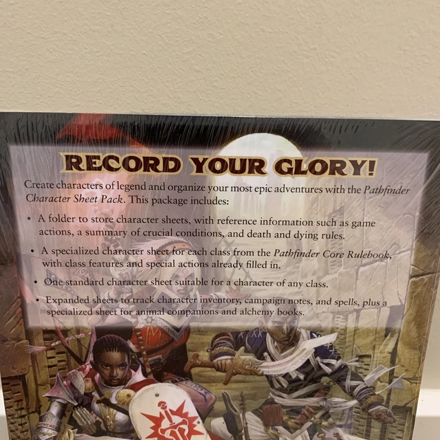 PATHFINDER RPG GAME Character Sheet Pack Second Edition Paizo PZ02202 ...