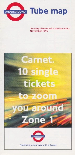 LONDON UNDERGROUND TUBE Map NOV 1996 £4.99 - PicClick UK