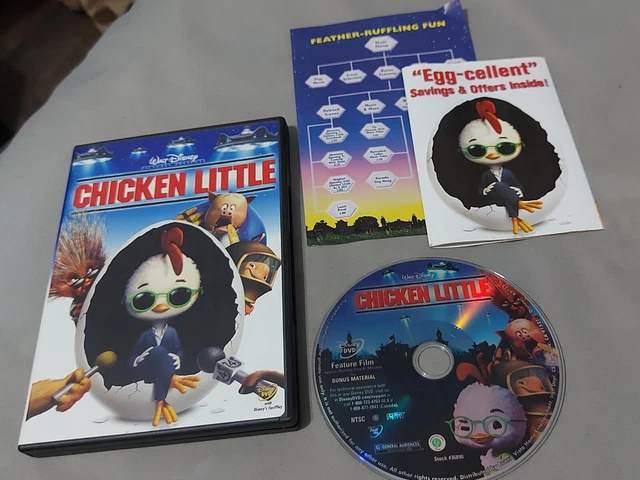 CHICKEN LITTLE (DVD, 2005) Disney animation, Zach Braff, Joan Cusak $6. ...