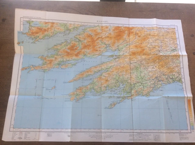 VINTAGE IRELAND FOLD Out Wall Map OS Sheet 24 South West Ordnance ...