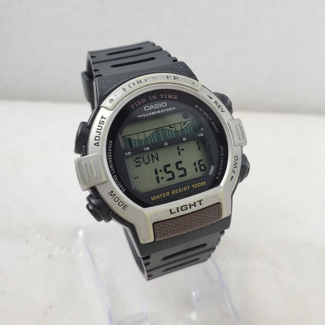 RARE VINTAGE CASIO Forester Illuminator Fish In Time Ft-200 Men's Watch ...