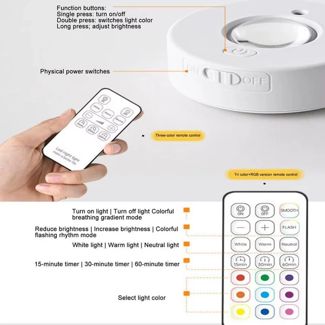 CLOSET LIGHTS Stick on LED Under Cabinet Light 500mAh Dimmable ...
