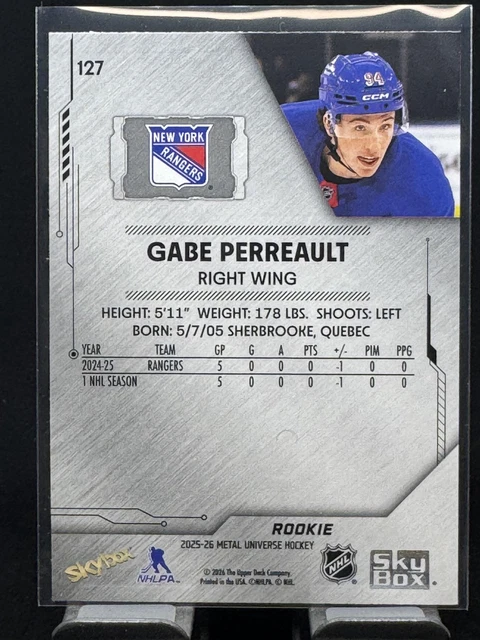 2025-26 SKYBOX METAL Universe #127 Gabe Perreault £2.66 - PicClick UK