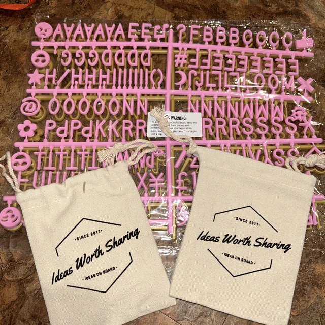 RETRO PEG BOARDS Note Board Sign Felt Letters Numbers Kit Pink And Gold ...