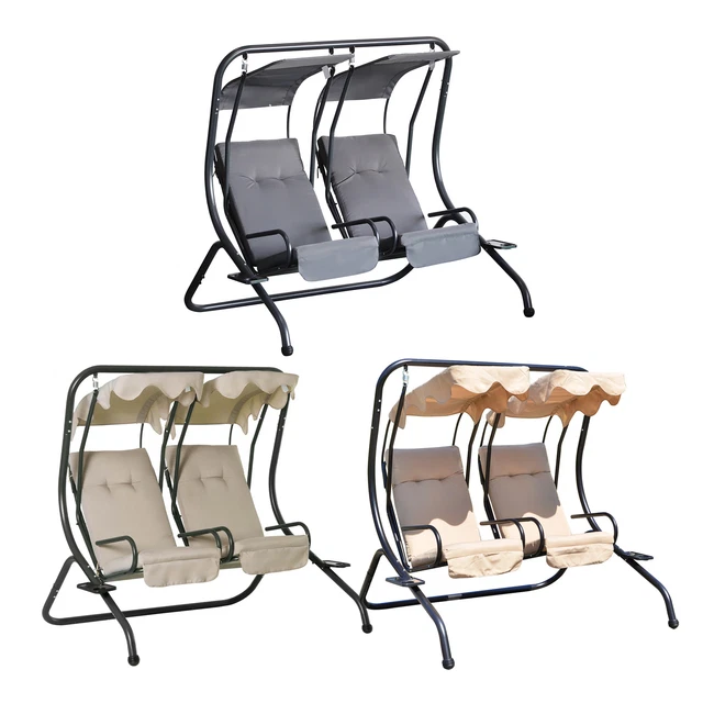 2-SITZER HOLLYWOODSCHAUKEL GARTENSCHAUKEL mit Sonnendach Stahl EUR 214 ... 2-SITZER HOLLYWOODSCHAUKEL GARTENSCHAUKEL mit Sonnendach Stahl EUR 214 ...