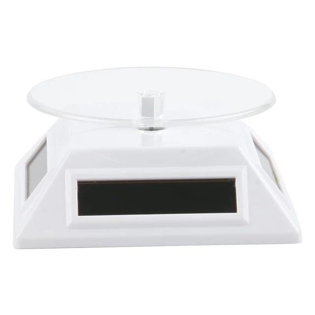 TRIXES WHITE SOLAR & Battery Powered Rotating Stand NEW Spinning ...