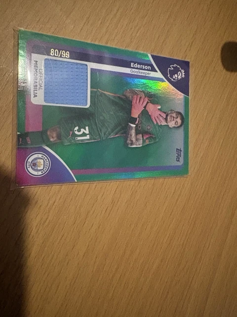 TOPPS 2026 EDERSON Premier League Relic Worn Numbered Card Man City 80/ ...