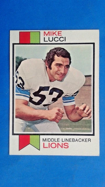 1973 TOPPS MIKE Lucci Detroit Lions Football Card #195 comme neuf EUR 1 ...