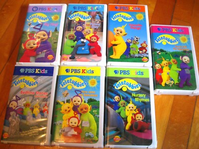 LOT DE 7 TELETUBBIES PBS Kids VHS Volume 1 2 3 4 5 6 histoires gros ...