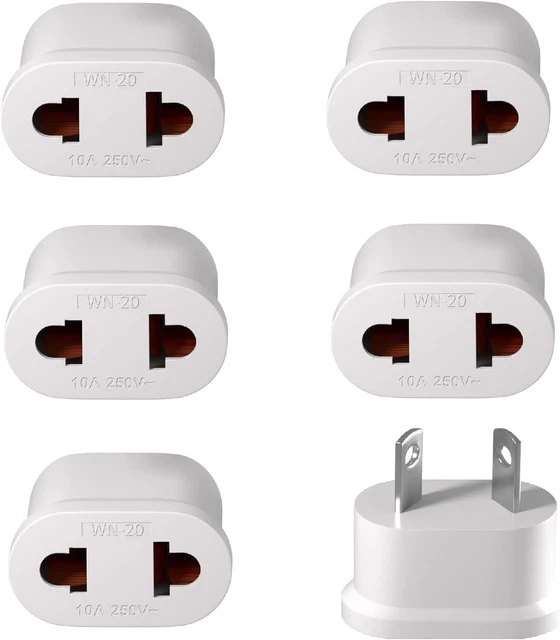 6 PCS US/UK/EU Asia Universal to AU Australia AC Power Adapter Plug ...