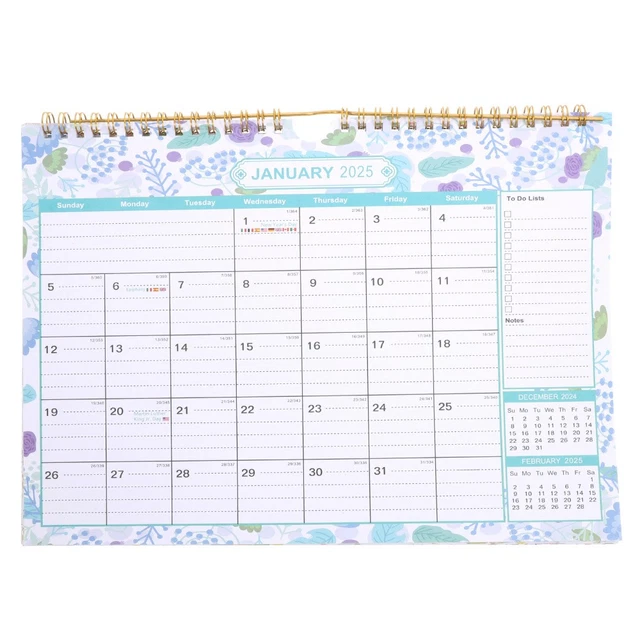 2025 -2026 CALENDAR Paper Wall 18 Monthly with Large Date Blocks £11.78 ...