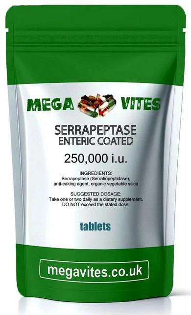 SERRAPEPTASE ENTERIC TABLETS 250,000iu x 30 - ANTI-INFLAMMATORY ...