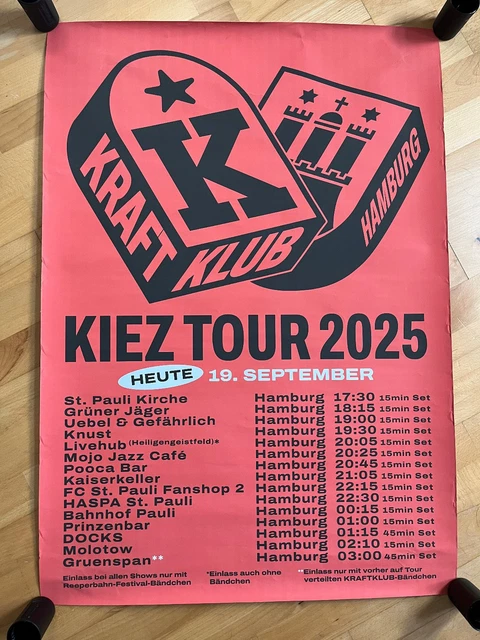 KRAFTKLUB - KIEZ Tour 2025 - Reeperbahn Festival - Poster Plakat EUR 19 ...
