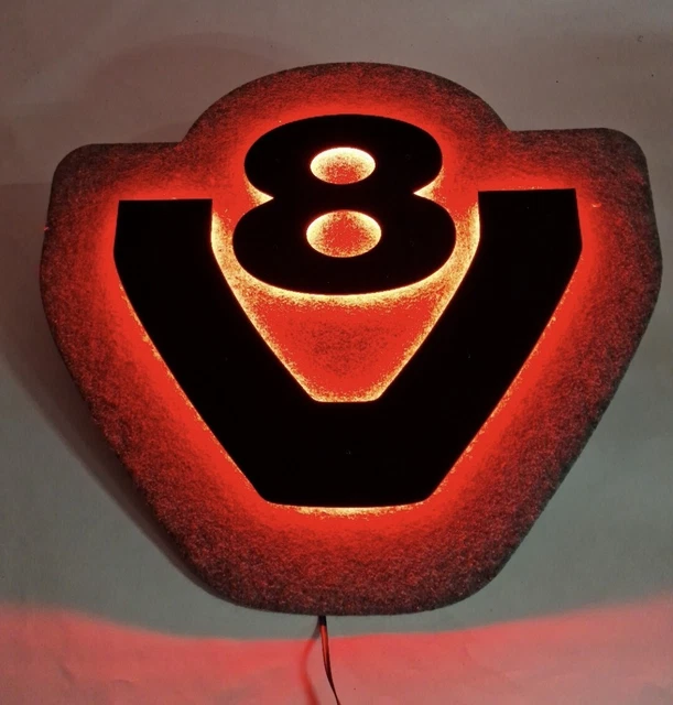 SCANIA V8 RED NEON LED BOARD 85x45CM +DIMMER & BRACKETS 3D ACRYLIC ...