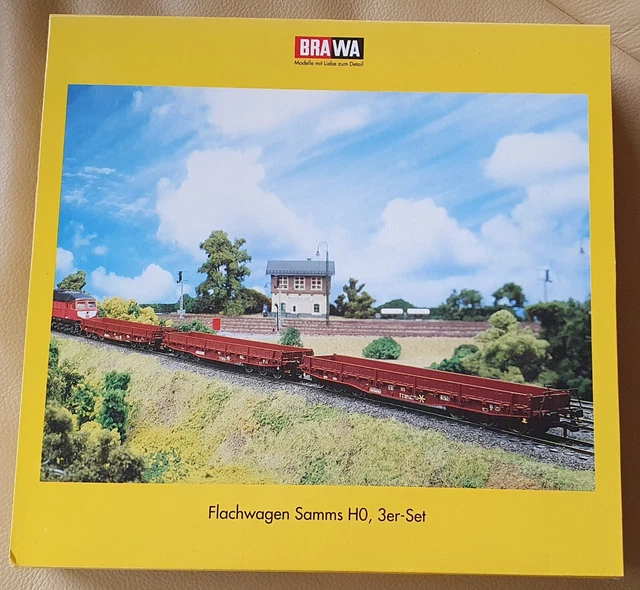 BRAWA 2025 3ER-SET Flachwagen Samms RRym DR H0 NEU OVP EUR 109,00 ...