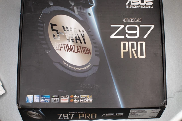 ASUS Z97-PRO, LGA 1150/Socket H3, Intel Motherboard DDR3 3200 0.C. £83. ...