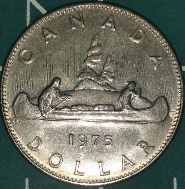 1975 CANADIAN 1 Dollar Coin Nickel Queen Elizabeth II Voyager $2.99 ...
