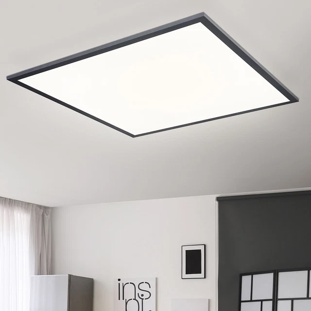 LED PLAFOND PANNEAU Montage Lampe Noir-Mat la Vie Chambre Éclairage ...