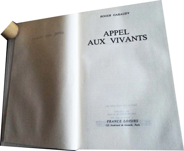 APPEL AUX VIVANTS, de Roger Garaudy EUR 6,90 - PicClick FR