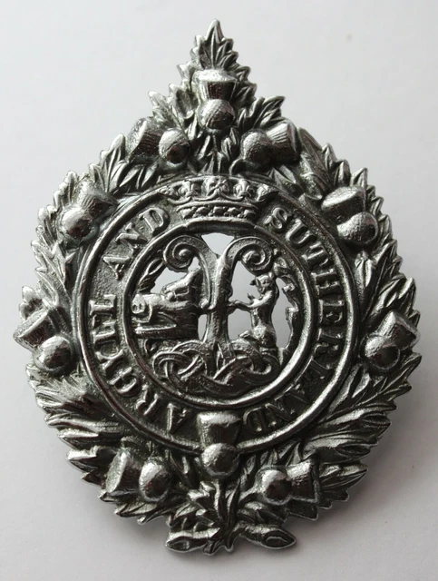BRITISH ARMY, ARGYLL & Sutherland Highlanders Glengarry Cap Badge ...