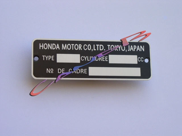 PLAQUE DE CADRE Honda Cb EUR 26,50 - PicClick FR