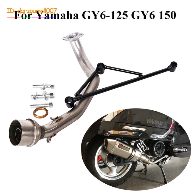 SLIP ON FOR Yamaha GY6 125 GY6-150 Scooter Exhaust System TOP Front Connect Pipe $93.45 ...