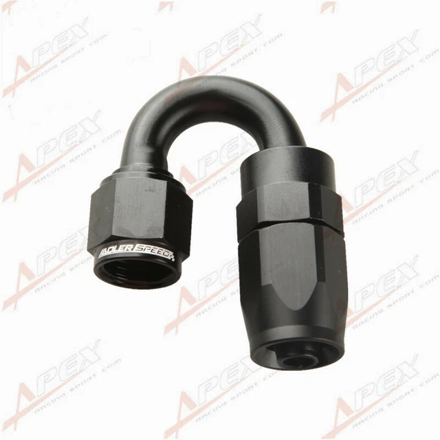 6AN-6 AN6 AN6 180 degrés adaptateur d'extrémité de tuyau pivotant mazout noir EUR 8,32 - PicClick FR