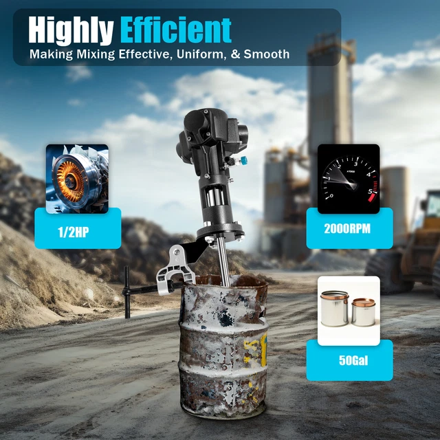 50 GAL 200L Tank Pneumatic Barrel Mixer Agitator Mixing Machine ...