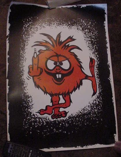 ORIGINAL VINTAGE 70S THE THING MIDDLE FINGER POSTER art Shooting bird ...