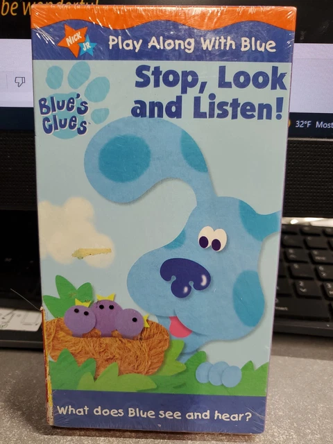 BLUES CLUES - Stop, Look and Listen (VHS, 2000) New Sealed EUR 16,76 ...