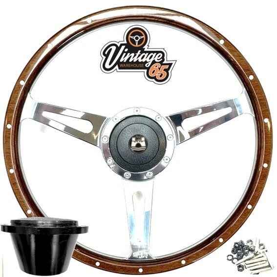 15 & STEERING Wheel Wood Rim Riveté &boss Fixation Kit Pour VW ...