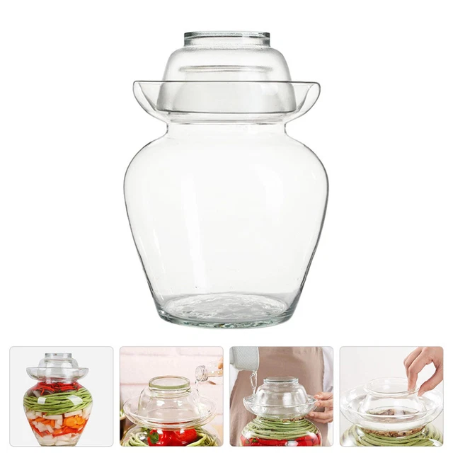 KIMCHI ALTAR FERMENTATION Glass Weight Jar Ceramic Containers with Lids ...
