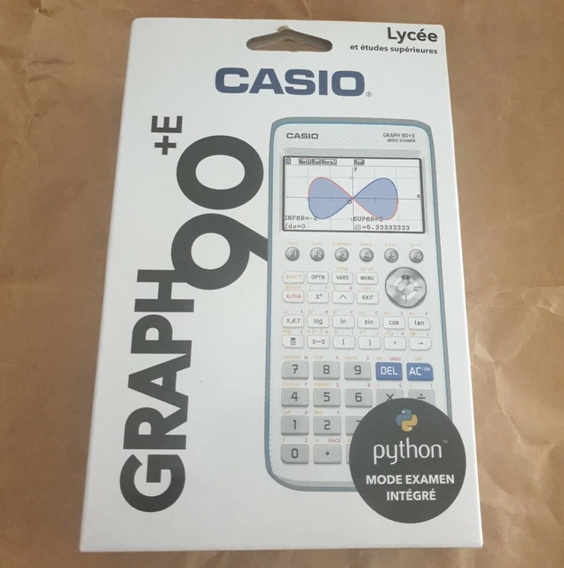 CALCULATRICE GRAPHIQUE CASIO Graph 90+E - Mode Examen intégré - Neuve ...