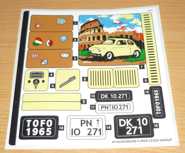 LEGO CREATOR STICKER Sheet from Set 10271, Complete £11.27 - PicClick UK