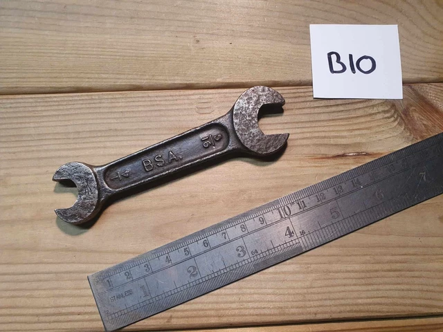 VINTAGE BSA NO 4 Open Ended Spanner 1/4 x 5/16" Whitworth Bike Old Hand ...