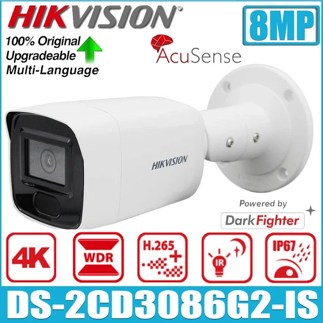 HIKVISION DS-2CD3086G2-IS 4K 8MP Ultra PoE AcuSense DarkFighter Bullet IP Camera $208.99 ...
