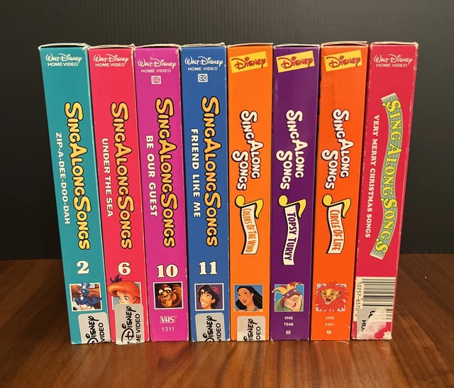 DISNEY SING ALONG Songs VHS Lot 8 Zip-A-Dee-Doo-Dah Pocahontas Lion ...