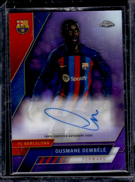 TOPPS BARCELONA CHROME 2022-23 Ousmane Dembele Barcelona Autographe 01/ ...