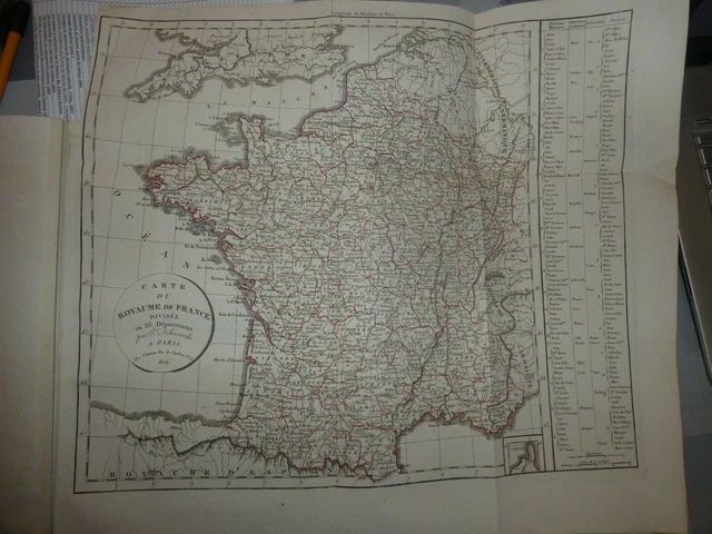 CARTE ISSUE D'ATLAS 1825 Delamarche royaume de france en 86 ...