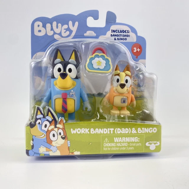 BLUEY WORK BANDIT (Papà) e Bingo action figure e accessori - NUOVO EUR ...