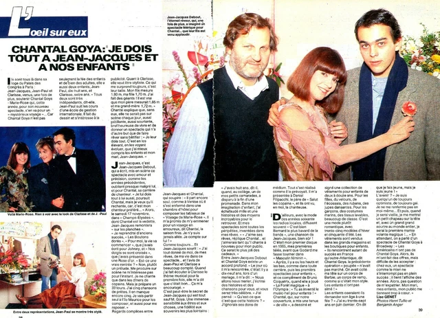 COUPURE DE PRESSE Clipping 1984 Chantal Goya Jean Jacques Debout (2 pages) EUR 5,00 - PicClick FR