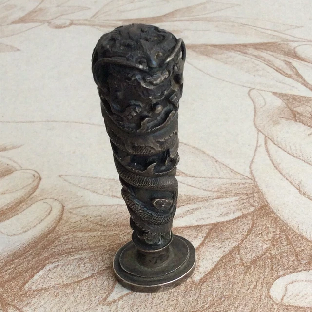 CACHET SCEAU DRAGON Chinois Matrice Vierge Ancien Metal XIXème EUR 52 ...