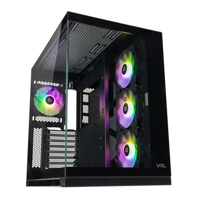 TECWARE VXL EVO Argb Atx Mid-Tower Pc Case - Black Dual-Chamber Design ...