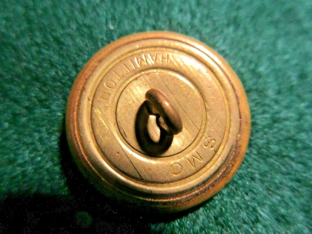 RCAF OFFICERS KING'S Crown Button 1924-1952 Frosted Marked SMC Hamilton ...