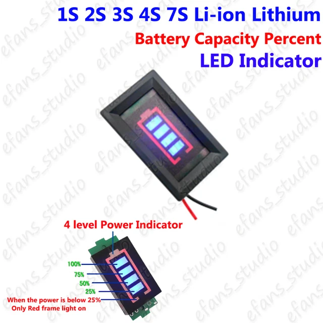 LITHIUM LI-ION 18650 Packs BMS Battery Capacity Level LED Indicator ...